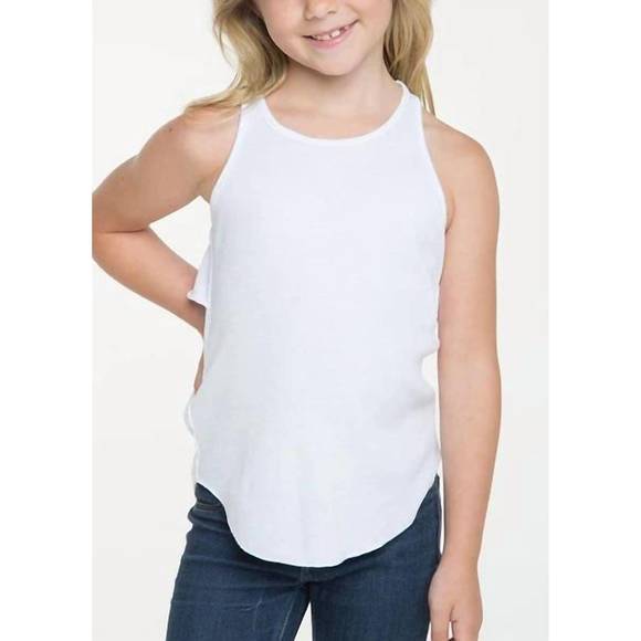 Chaser | Shirts & Tops | New Chaser Girls Rib Ruffle Back Racer Tank In ...